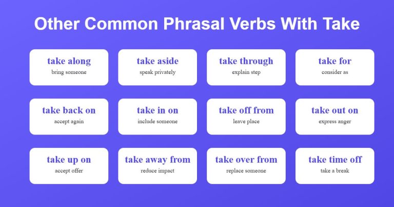 50+ Phrasal Verbs With Take: Meanings and Examples